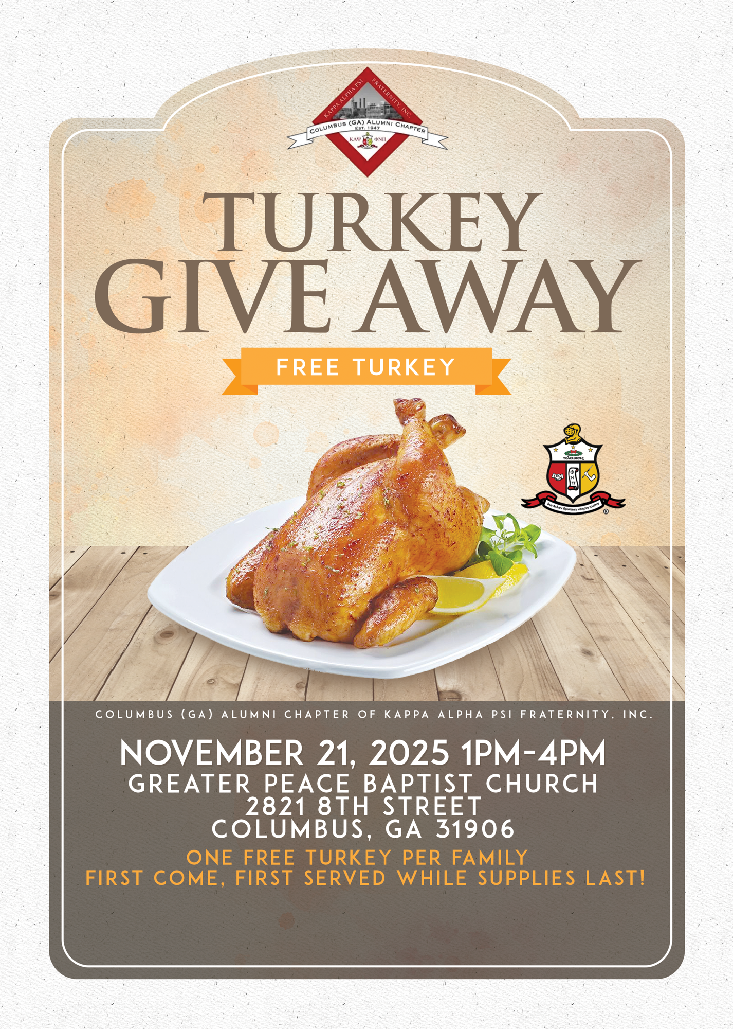 📣 REMINDER | Turkey Giveaway – November 21, 2025 – Columbus (GA) Alumni ...